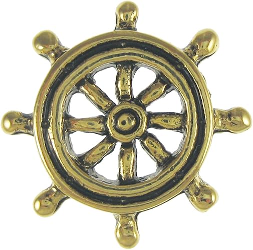 Amazon.com: Jim Clift Design Ship's Wheel Gold Lapel Pin - 1 Count: Jewelry