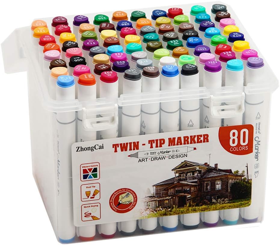 Amazon.com: Dual Tip Permanent Markers, Alcohol Based Double-Ended Art ...