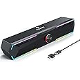 Amazon.com: Tylubio Pc Speakers Computer Sound Bar with Stereo Sound, Flowing LED Computer ...