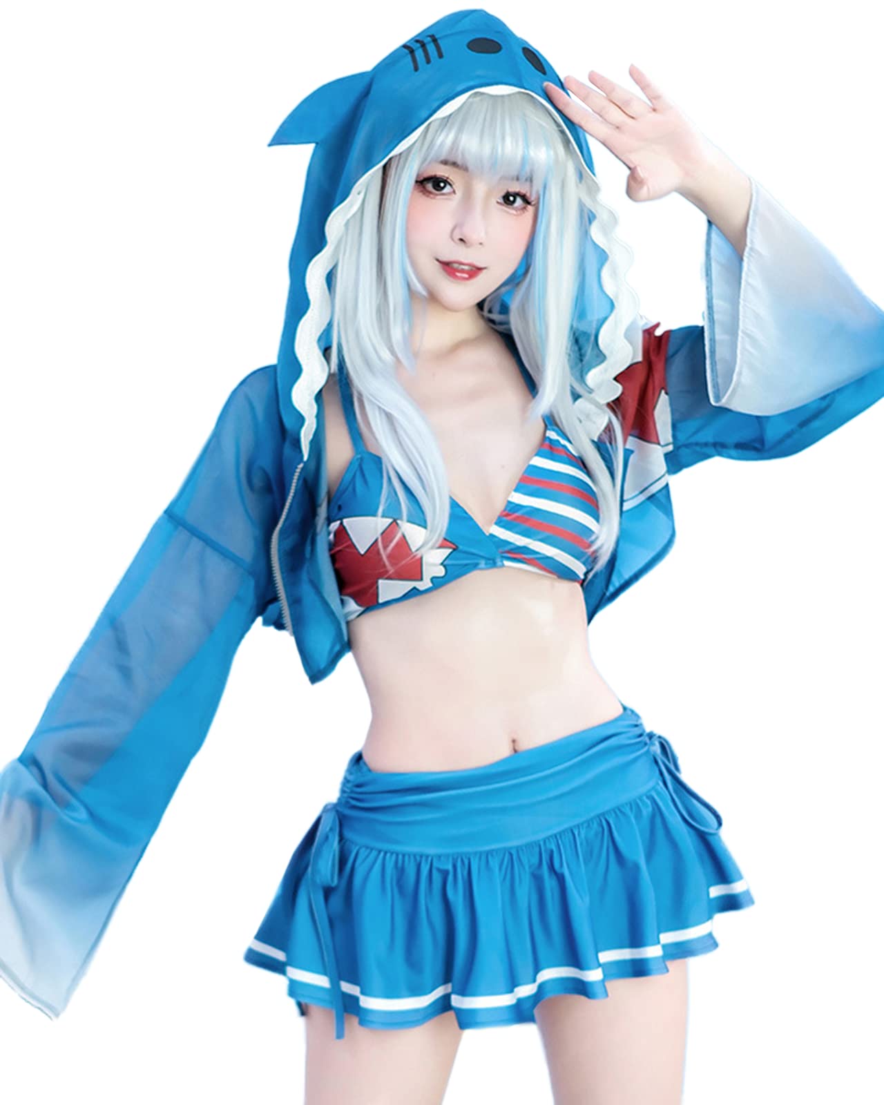 Mua [milky time] Holo Live Shark Cosplay Gawr Gura Swimsuit (M) trên Amazon Nhật chính hãng 2025 ...