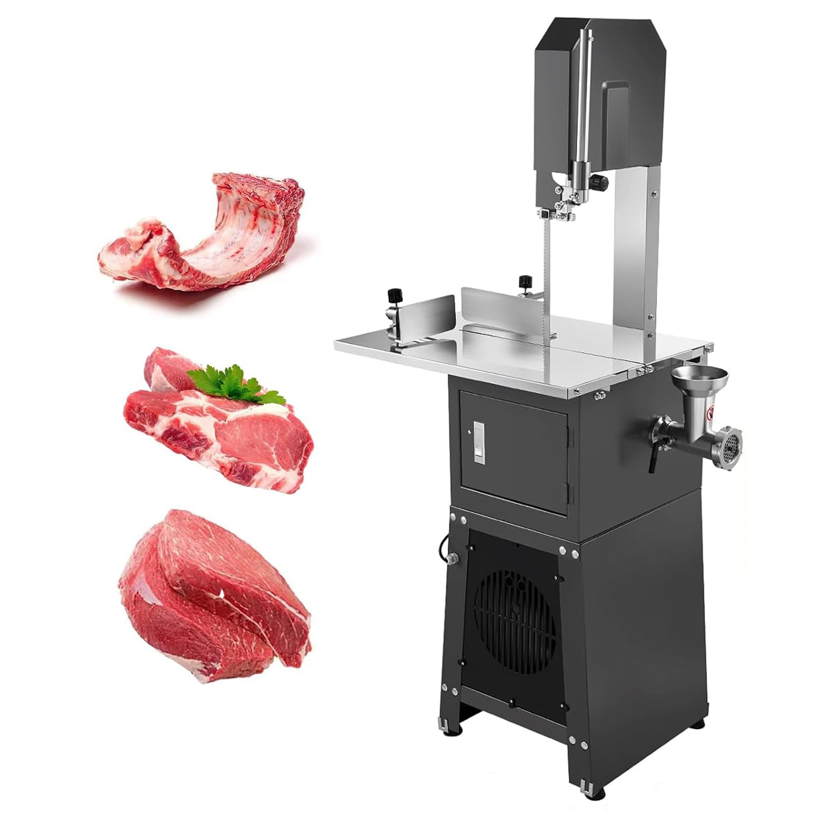 Commercial Electric Meat Bandsaw, 950W Bone Cutter with Sausage Stuffer ...