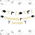 Amazon.com: Black Glitter Cosmetology School Survivor Cake Topper ...