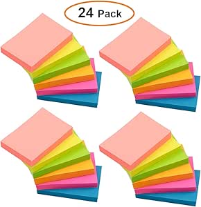Amazon.com : Sticky Notes - VANZAVANZU Self-Stick Notes 2x3 in, 24 Pads ...