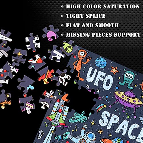Space Alien Jigsaw Puzzle Game UFO Toys 120 Piece Puzzles for Kids ...