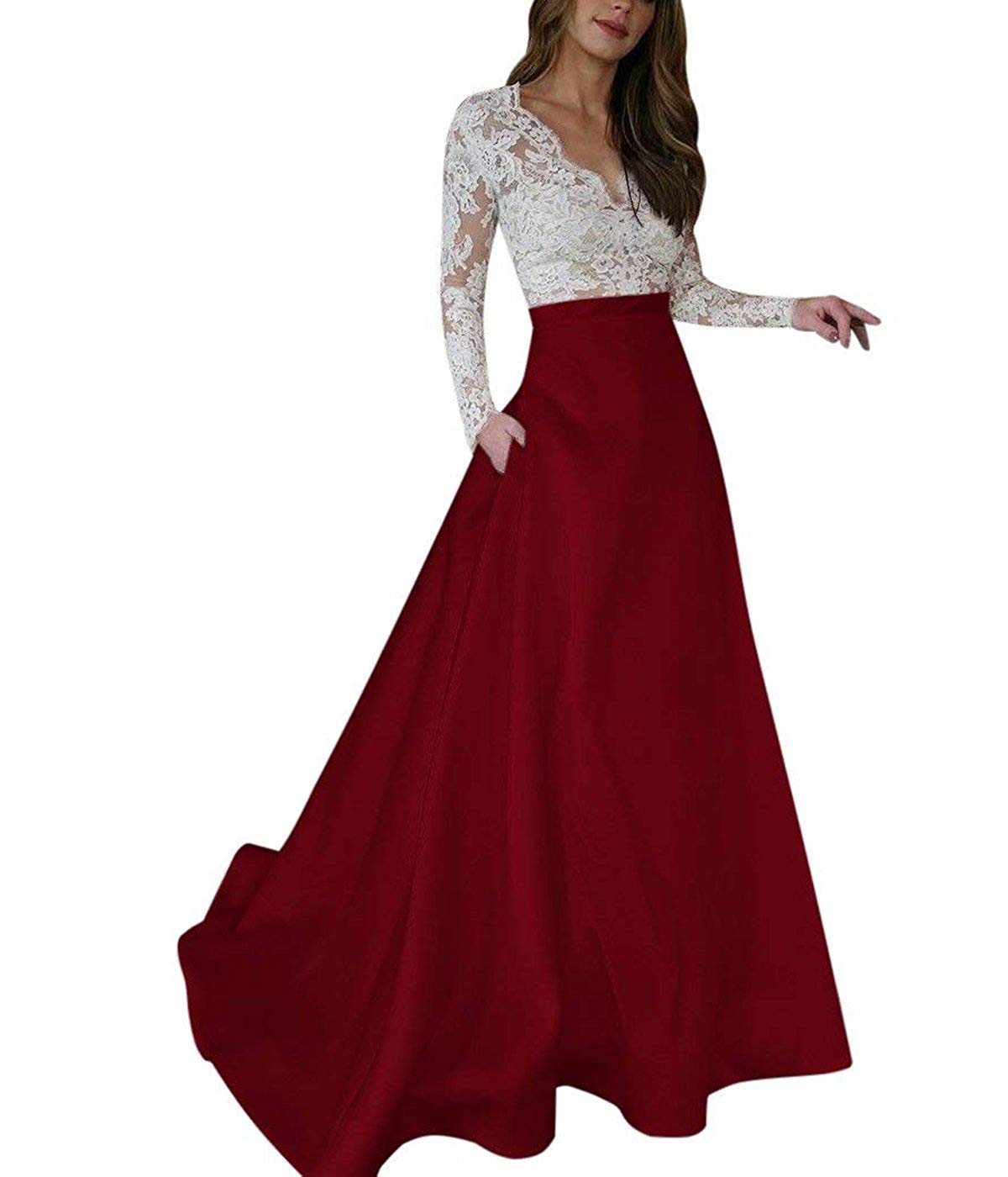 Fitty Lell Women s Lace Formal Evening Dress Long Sleeve Prom Party fitty-lell-women-s-lace-formal-evening-dress-long-sleeve-prom-party