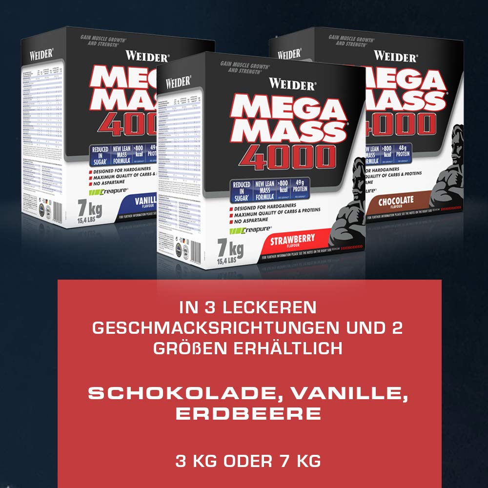 Mua Weider Mega Mass 4000 Weight Gainer Shake zum Zunehmen, Erdbeere ...