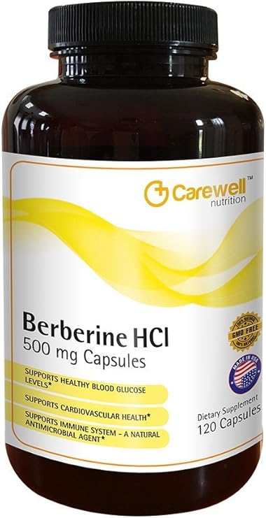 Amazon.com: Carewell Berberine HCL 500 Mg Capsules, 0.22 Pound: Health ...