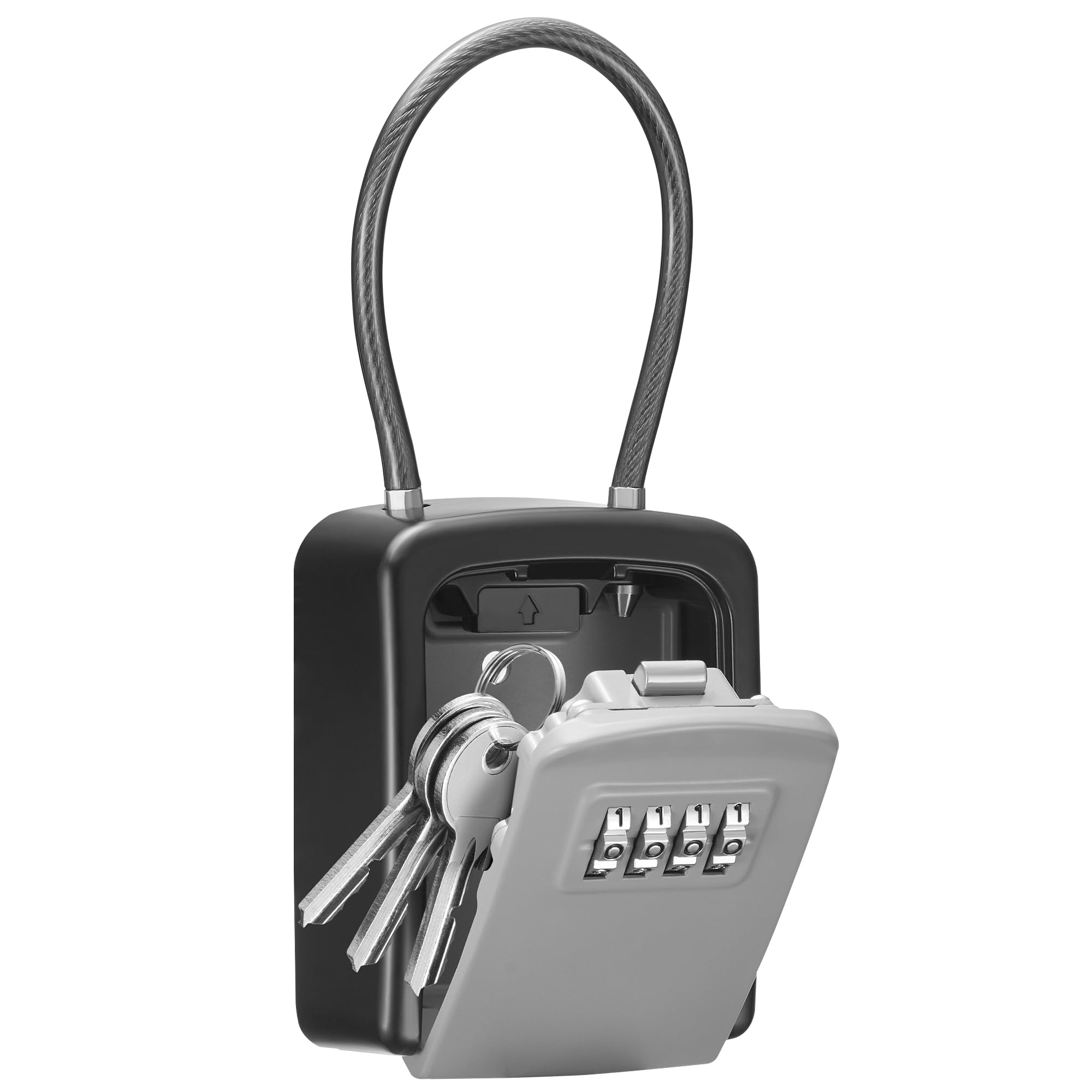 Puroma Lock Box, Key Lock Box Wall Mount Combination Lockbox, Portable ...