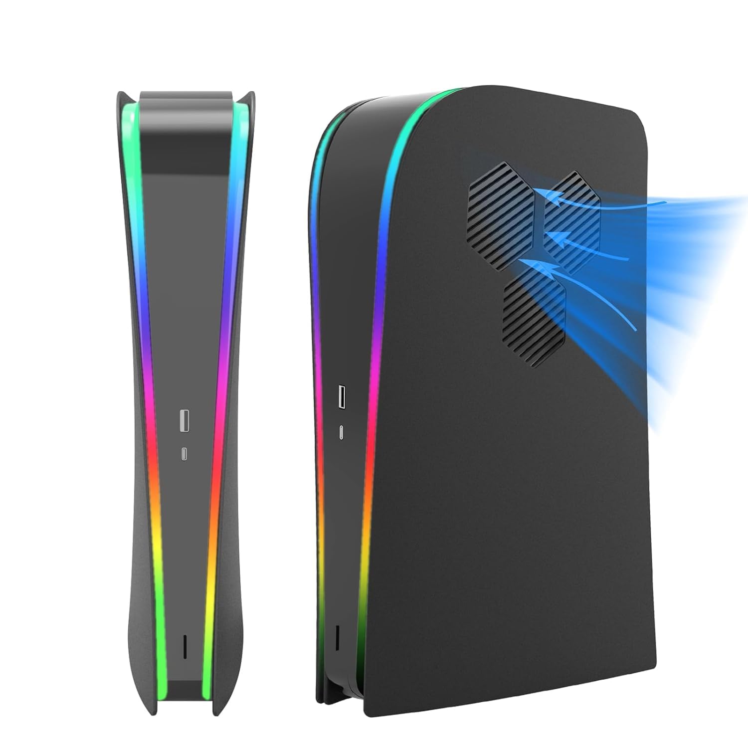 LANCUBE PS5 Console Plates with RGB LED Light Strip and Cooling Vent ...