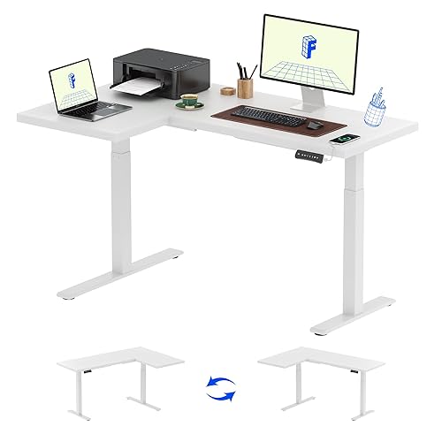 FLEXISPOT Pro Corner Desk Dual Motor L Shaped Computer Electric Standing Table Sit Stand Up ...