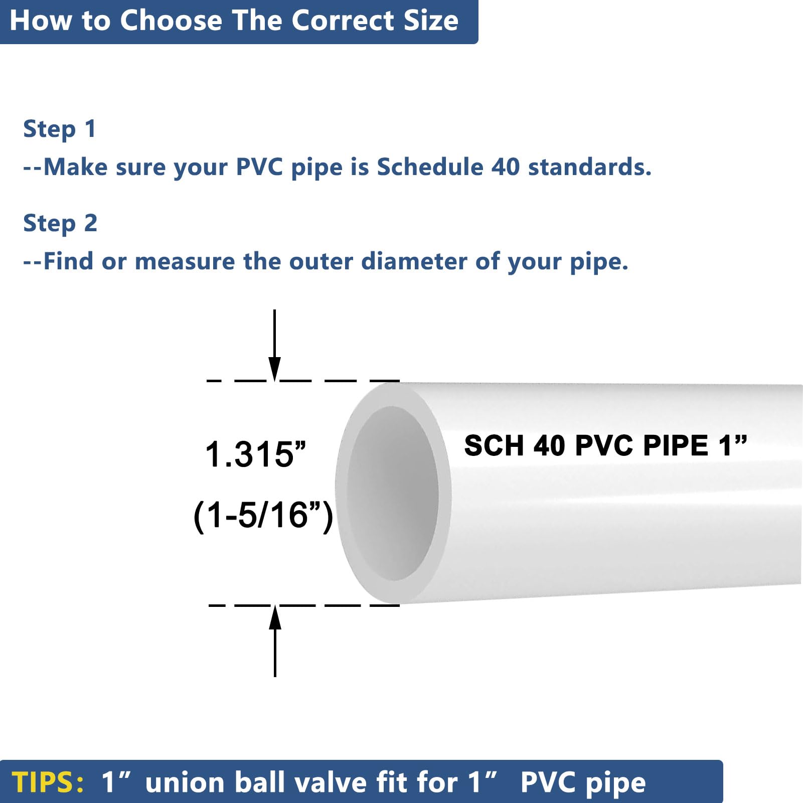 Mua Union Ball Valve 1" with Full Port (2-Pack), UPVC Full Flow Ball ...