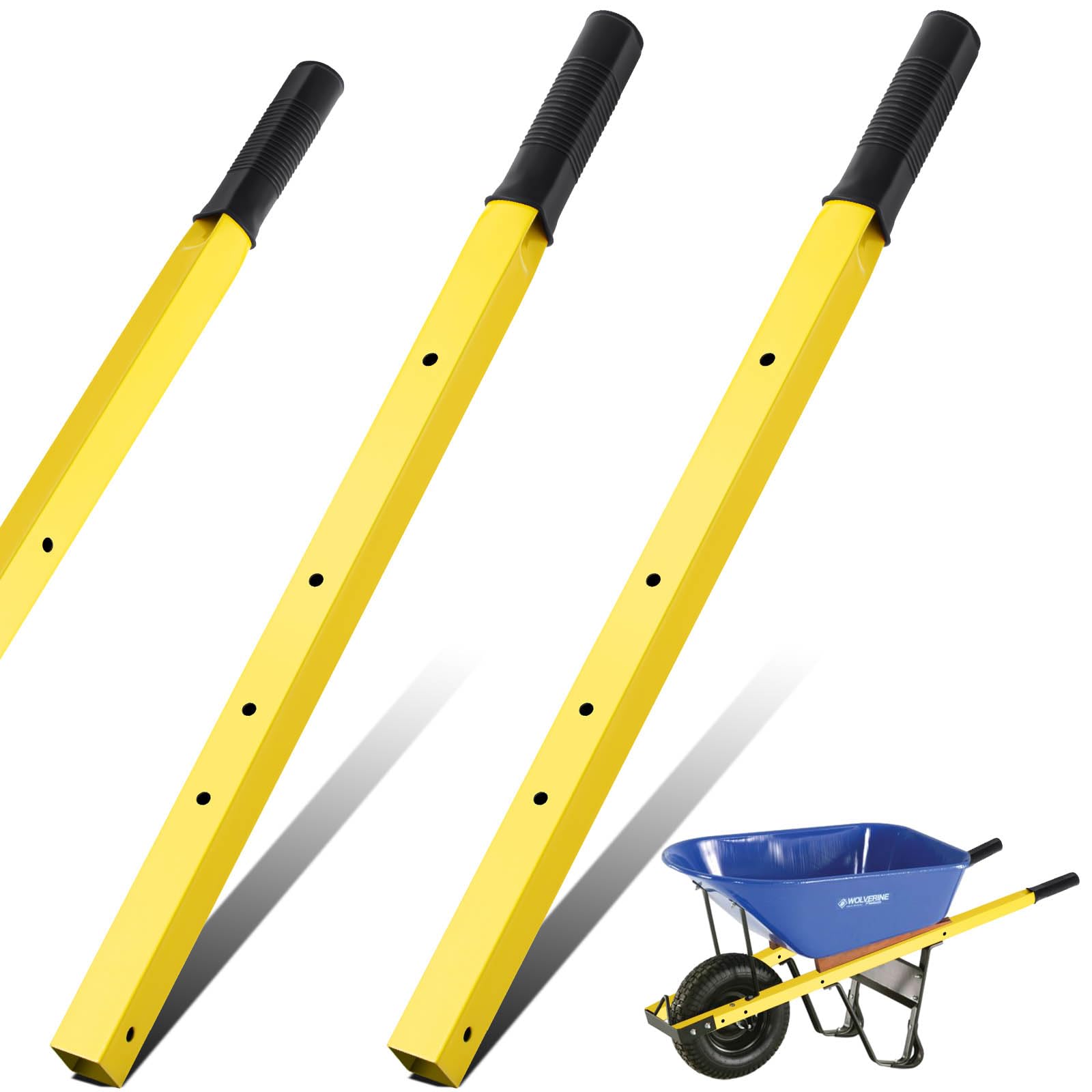 Gisafai Wheelbarrow Handles 60'' Metal Wheelbarrow Handles Replacement ...