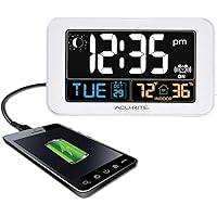 Amazon.com: AcuRite Intelli-Time Digital Alarm Clock for Bedroom with ...