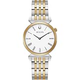Amazon.com: Bulova Ladies' Classic Diamond Dial Two-Tone Stainless ...