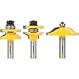 YONICO Router Bits Set Cabinet Door Raised Panel 3 Bit Ogee 1/2-Inch ...