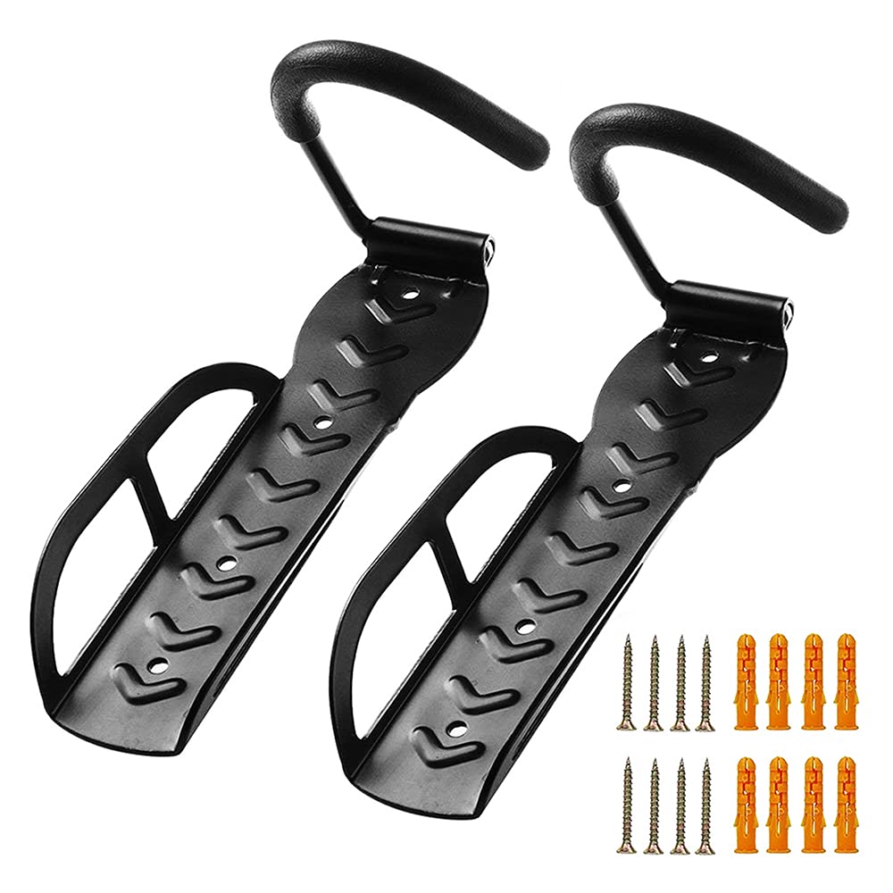 HOMEE Bike Rack Garage 2 Pack Bike Wall Mount Vertical Bike Hooks Storage System Wall Mount Bike ...