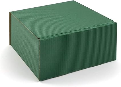 Amazon.com : Square Gift Box 200 x 190 x 100 mm Dark Green Pack of 10 ...