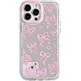 Amazon.com: NITITOP Compatible with iPhone 15 Pro Case Cute Mirror Bow Love Heart Pattern for ...