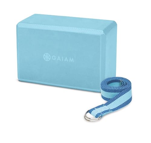 Gaiam Essentials Yoga Block + Yoga Strap Set, Robin's Egg in Kuwait ...