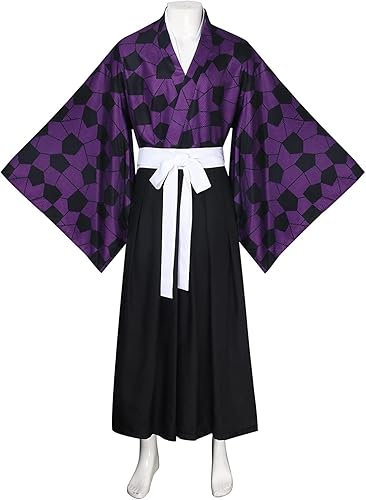 Anime Kokushibou Cosplay Costume Haori Kimono Cape Pants Full Set ...