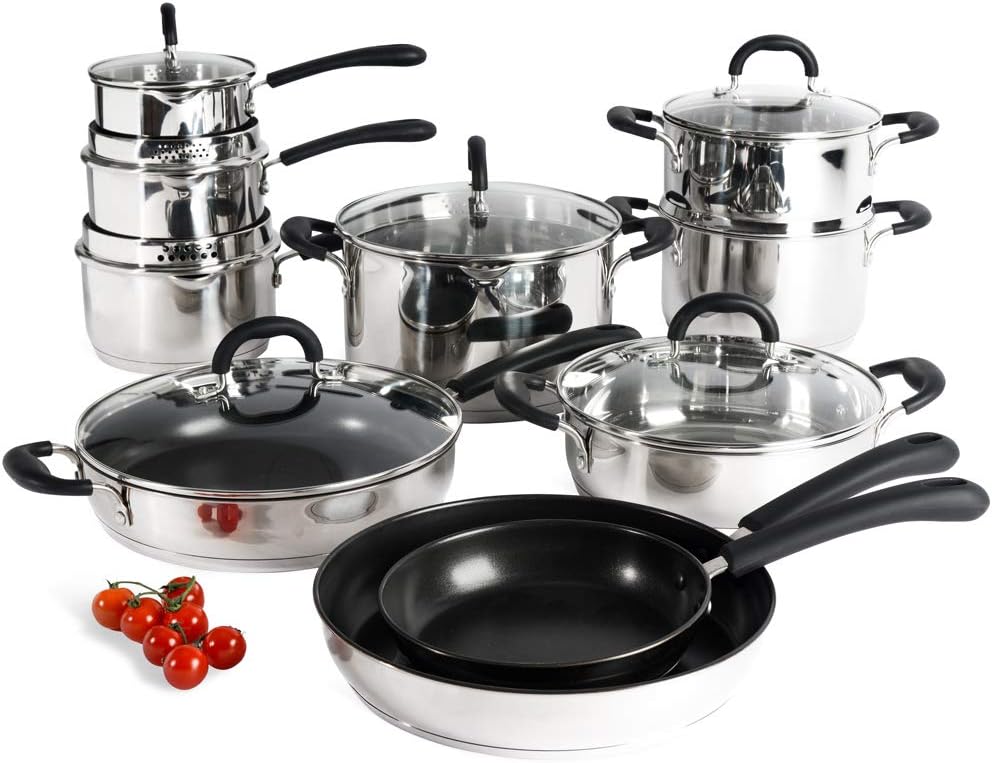 ProCook Gourmet Stainless Steel Cookware Set - 10 Piece - Induction ...