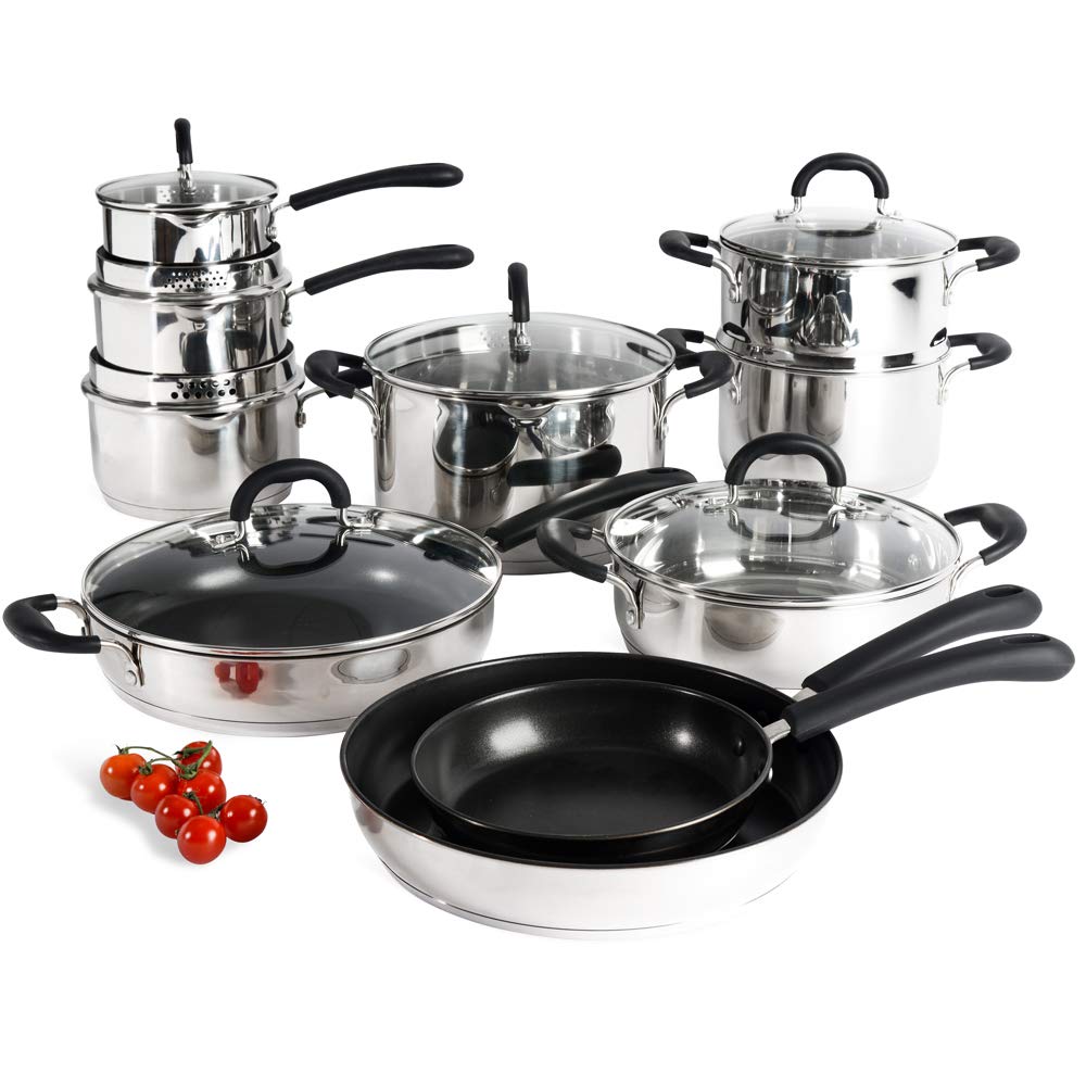 Amazon.de: ProCook Gourmet Steel Kochgeschirr Set | mit Deckel ...