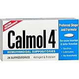 Amazon.com: Calmol 4 Hemorrhoidal Suppositories - 24 Ea : Health ...
