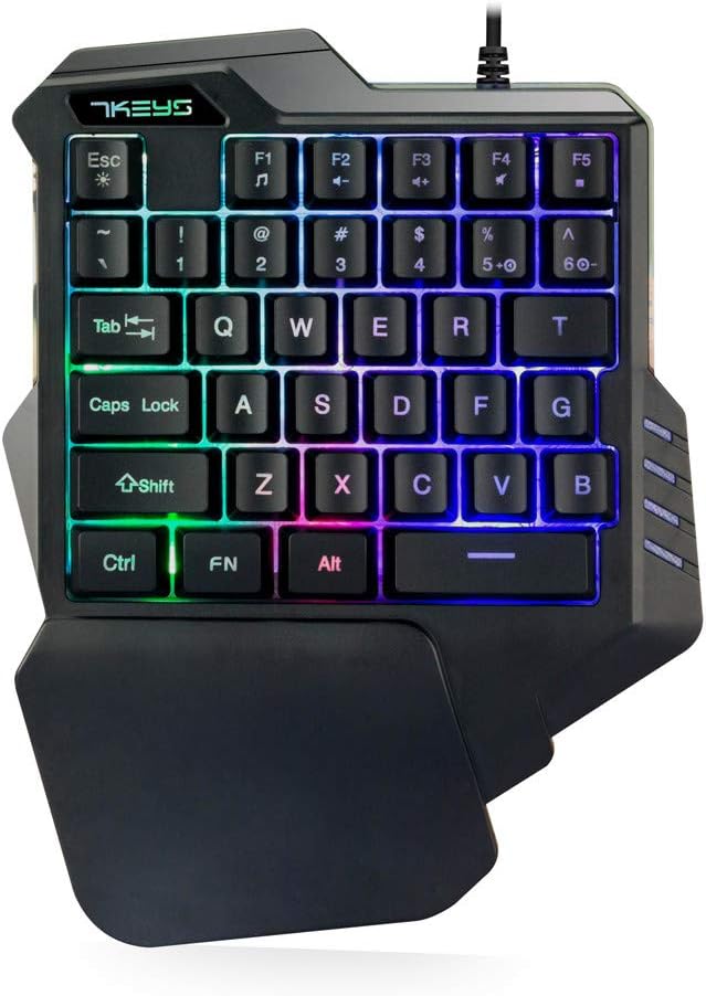 Wired One-handed Gaming Keypad, G30 35 Keys USB Wired Mechanical ...