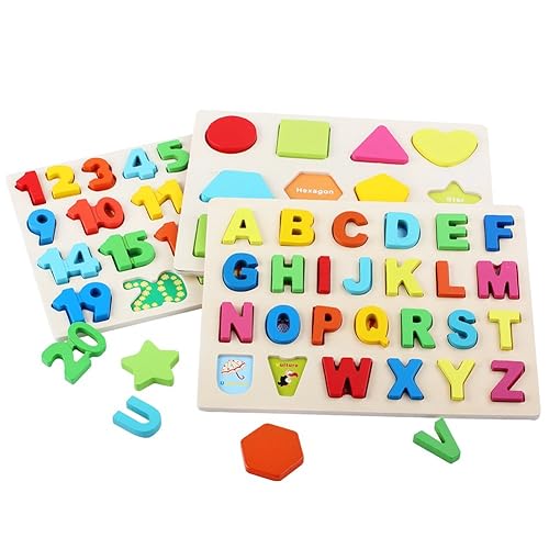 Educational Toys For 3 Year Old SYNARRY Number And Alphabet Puzzles For ...