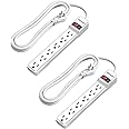 Amazon.com: DEWENWILS 2-Pack 6-Outlet Power Strip Surge Protector with ...