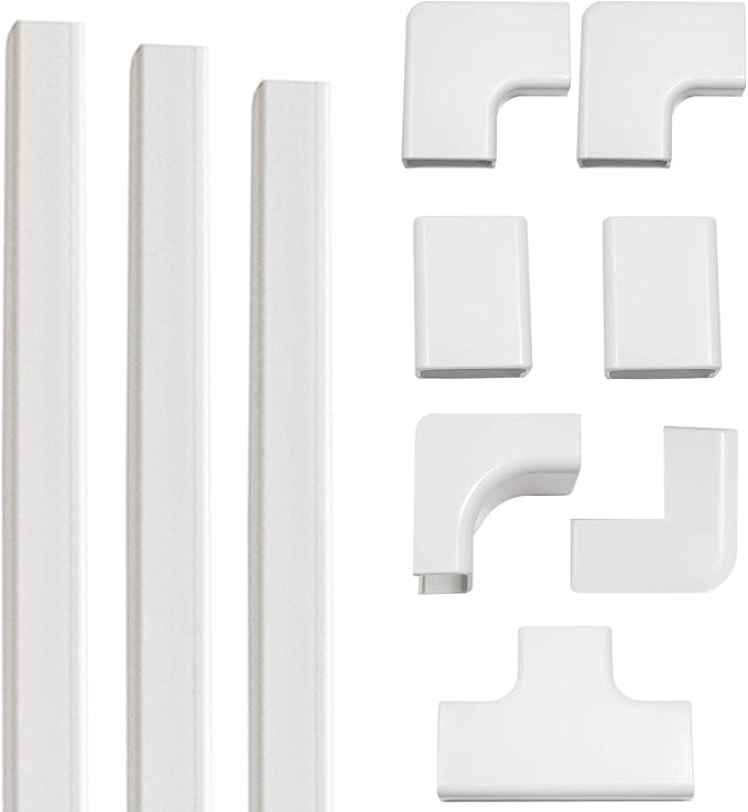 Echogear On-Wall Cable Raceway Kit for Hiding Up to 4 Cords - Easy Peel ...