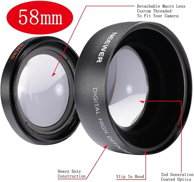 Amazon.com : Neewer 58mm 0.45x Wide Angle Lens with Macro for Canon ...