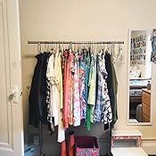 Amazon.com: Simple Houseware Heavy Duty Clothing Garment Rack, Chrome ...