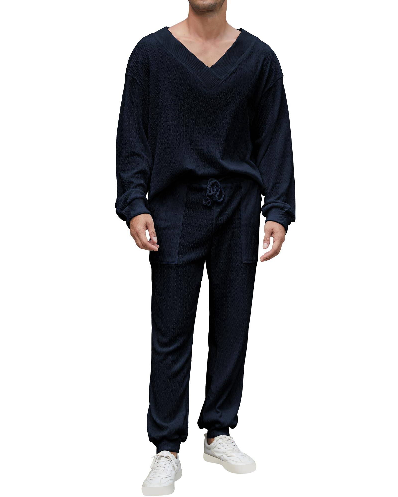 TURAND Men's Casual Tracksuit Athletic Sweatsuits Long Sleeve 2 Piece ...