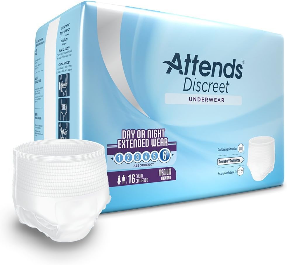 Amazon.com: Attends 22093101 Absorbent Underwear Attends Overnight Pull ...