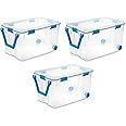 Amazon.com - Sterilite 120 Qt Wheeled Gasket Box, Stackable Storage Bin with Latching Lid ...