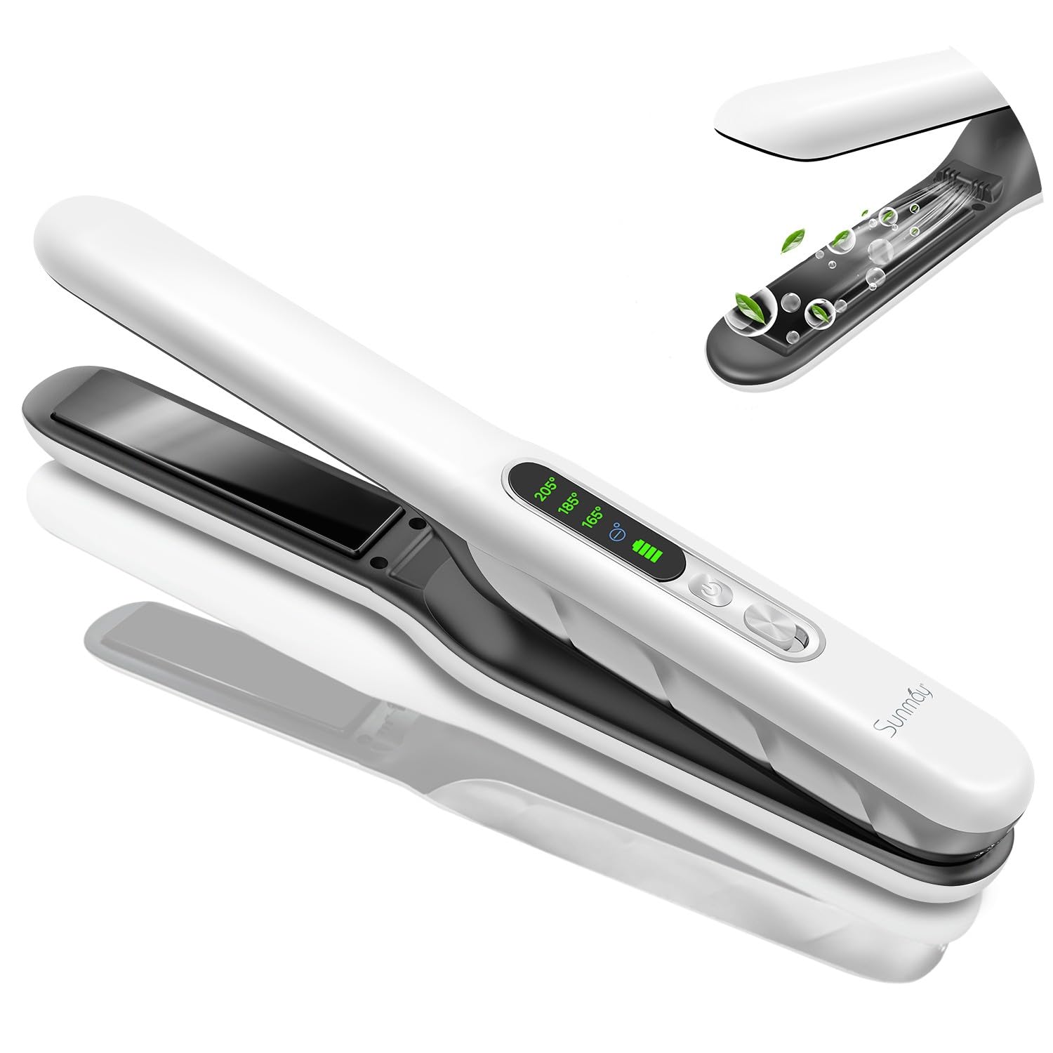 SUNMAY Voga Plus Ionic Cordless Hair Straightener and Curler, Flat Iron ...