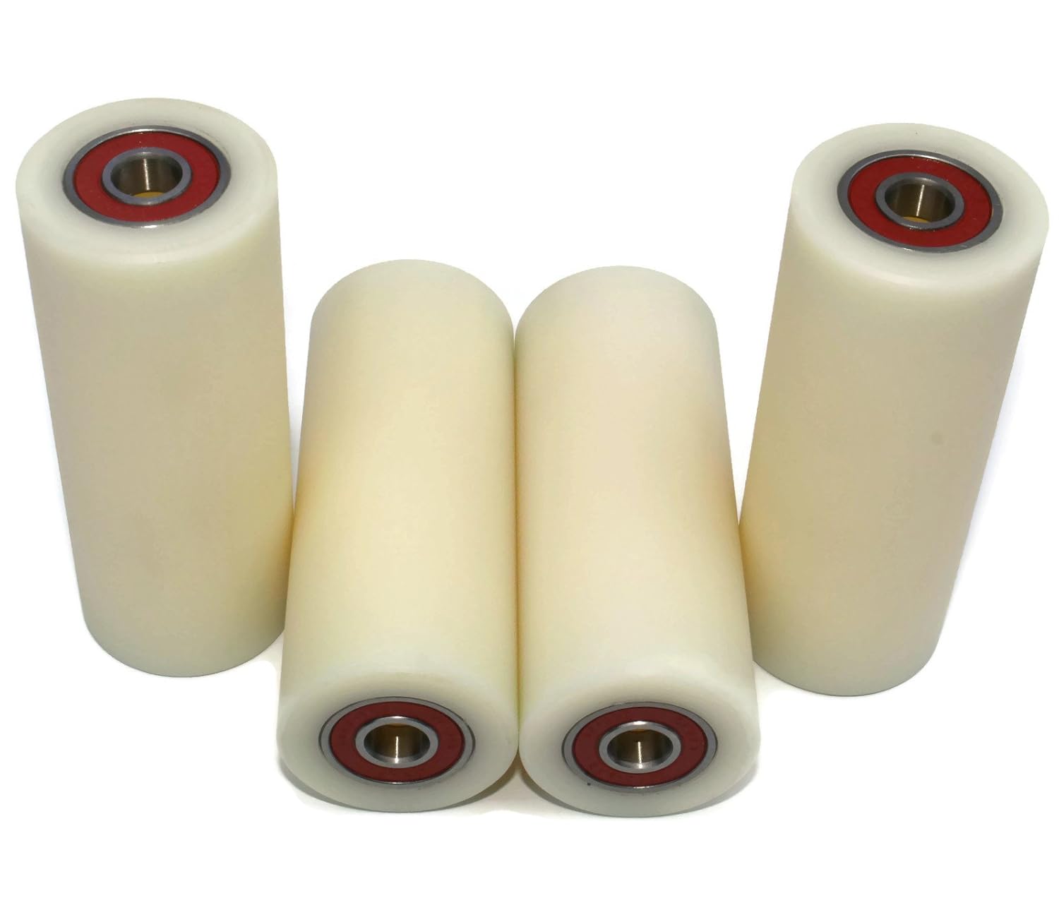4 Pieces Nylon Polyamide Rollers 40 mm diameter 100 mm wide 10 mm ...