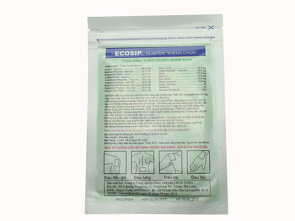 20 Packs X 5 Patches Ecosip (Yaguchi) Herbal Patch Sheng Chun Cao Dan ...