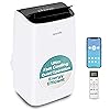 SereneLife 14000 BTU Portable Inverter Air Conditioner, 115V Smart ...
