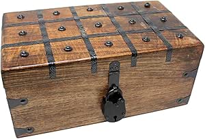 Amazon.com: Nautical Cove Treasure Chest Wooden Box with Antique Iron ...
