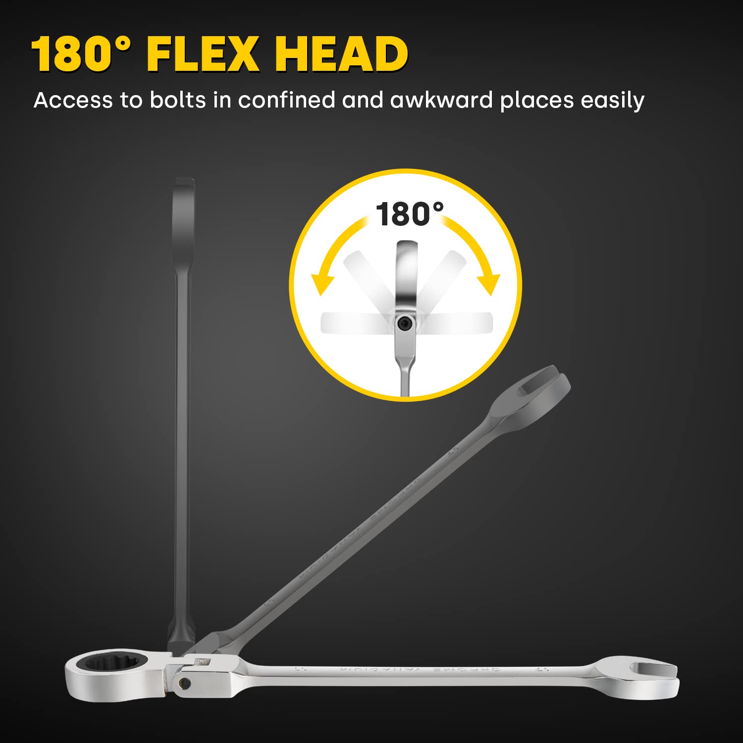 Mua Enventor 14 Pieces Ratcheting Wrench Set, Metric 6-19mm, 180° Flex Head, CRV Steel, 72-Teeth ...