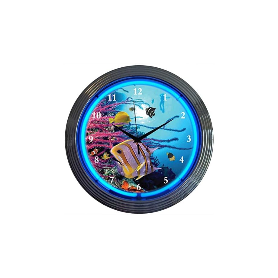 Neonetics Bar and Game Room Aquarium Neon Wall Clock, 15-Inch | Elite ...
