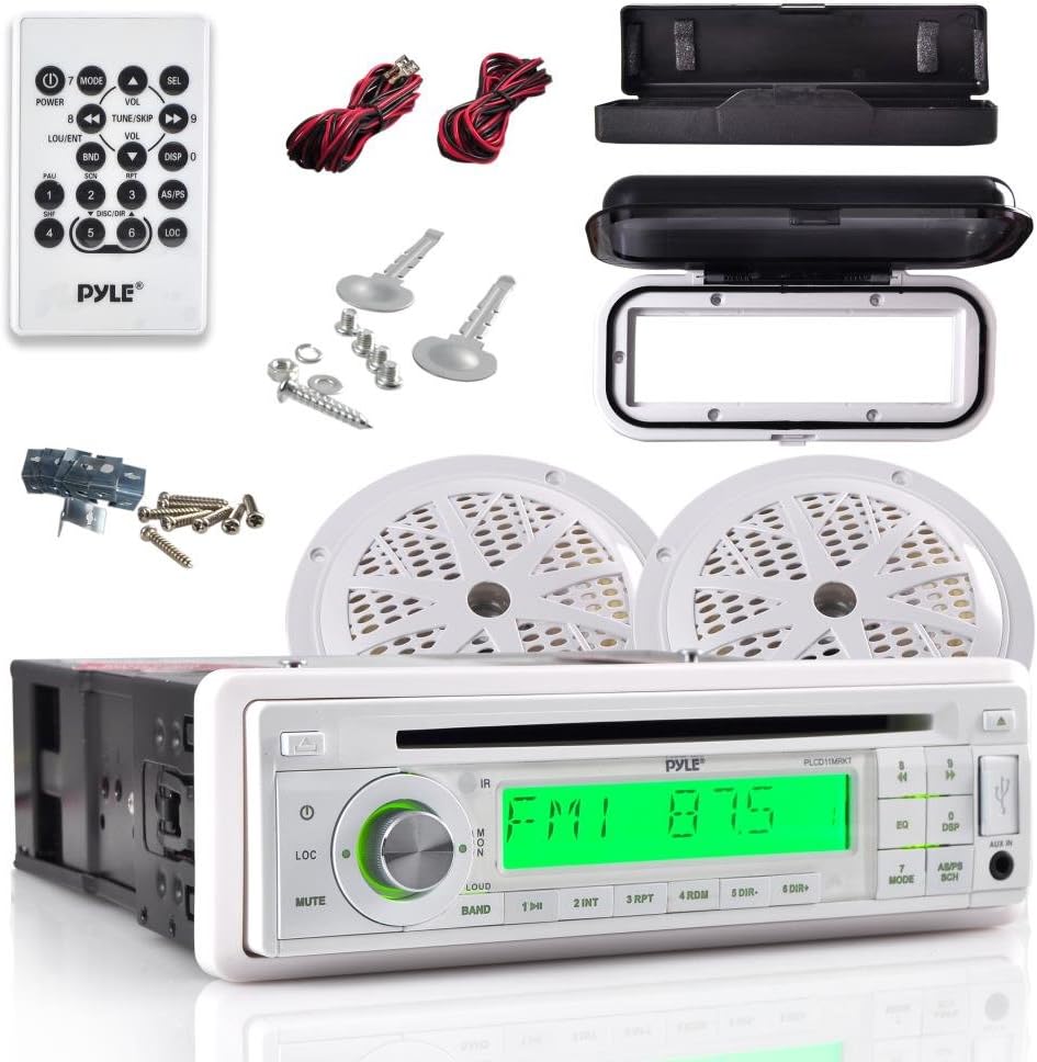 PYLE PLCD11MRKT Waterproof Marine CD/MP3 Player Receiver with 5.25-Inch ...