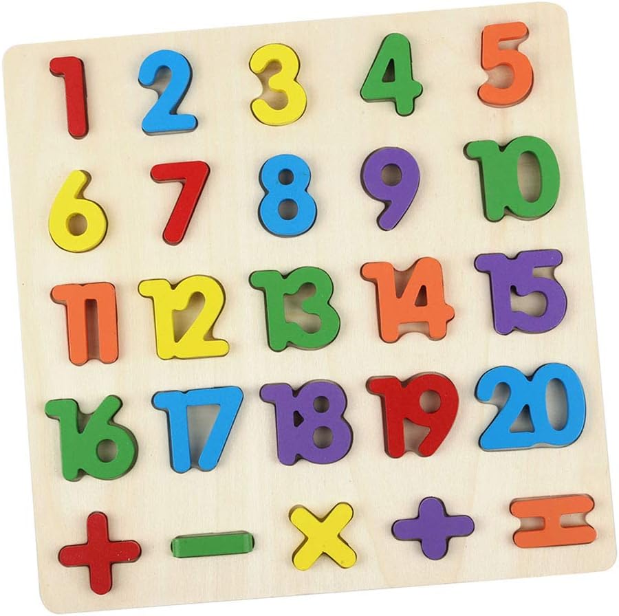 AiTuiTui Wooden Numbers Puzzle Board, 1-20 Numbers&Arithmetic Kids ...