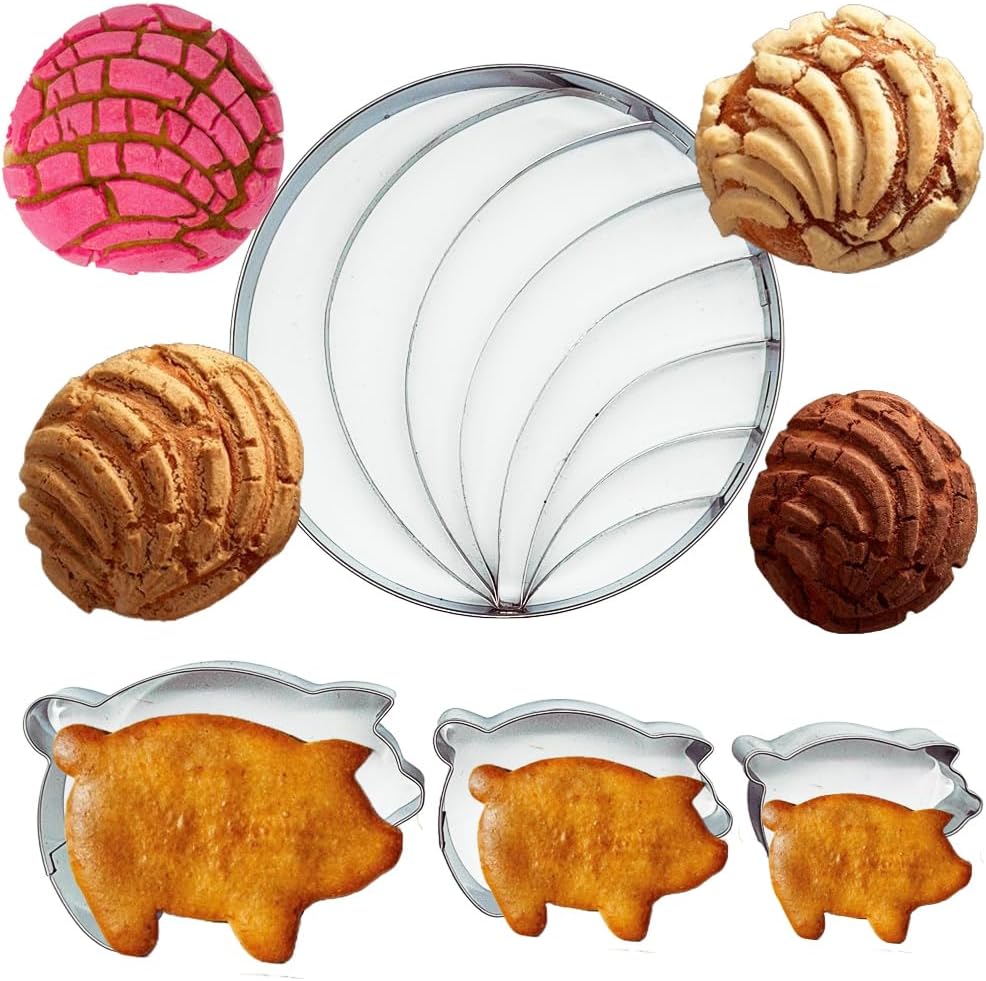 Concha Cutter Mexican Bread Mold 4.5in And Pig Cookie Cutter Mexican ...