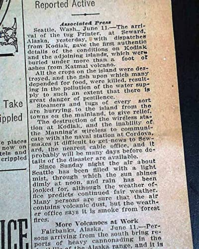 1912 NOVARUPTA VOLCANO ERUPTION Erupts Kodiak Alaska Disaster 1912 ...