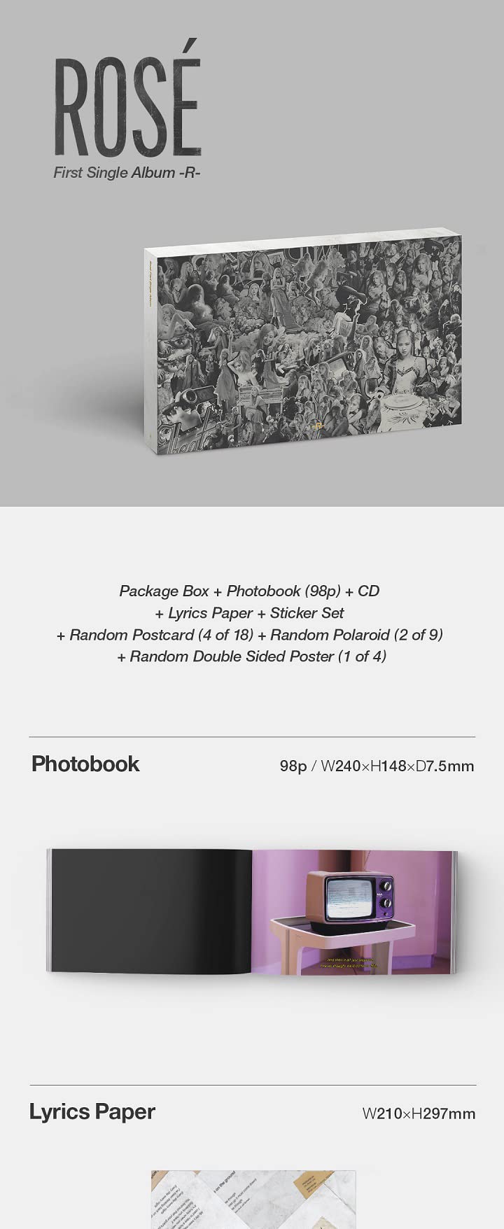 Mua Blackpink Rose -R- 1st Solo Single Album CD+98p PhotoBook+Lyrics ...