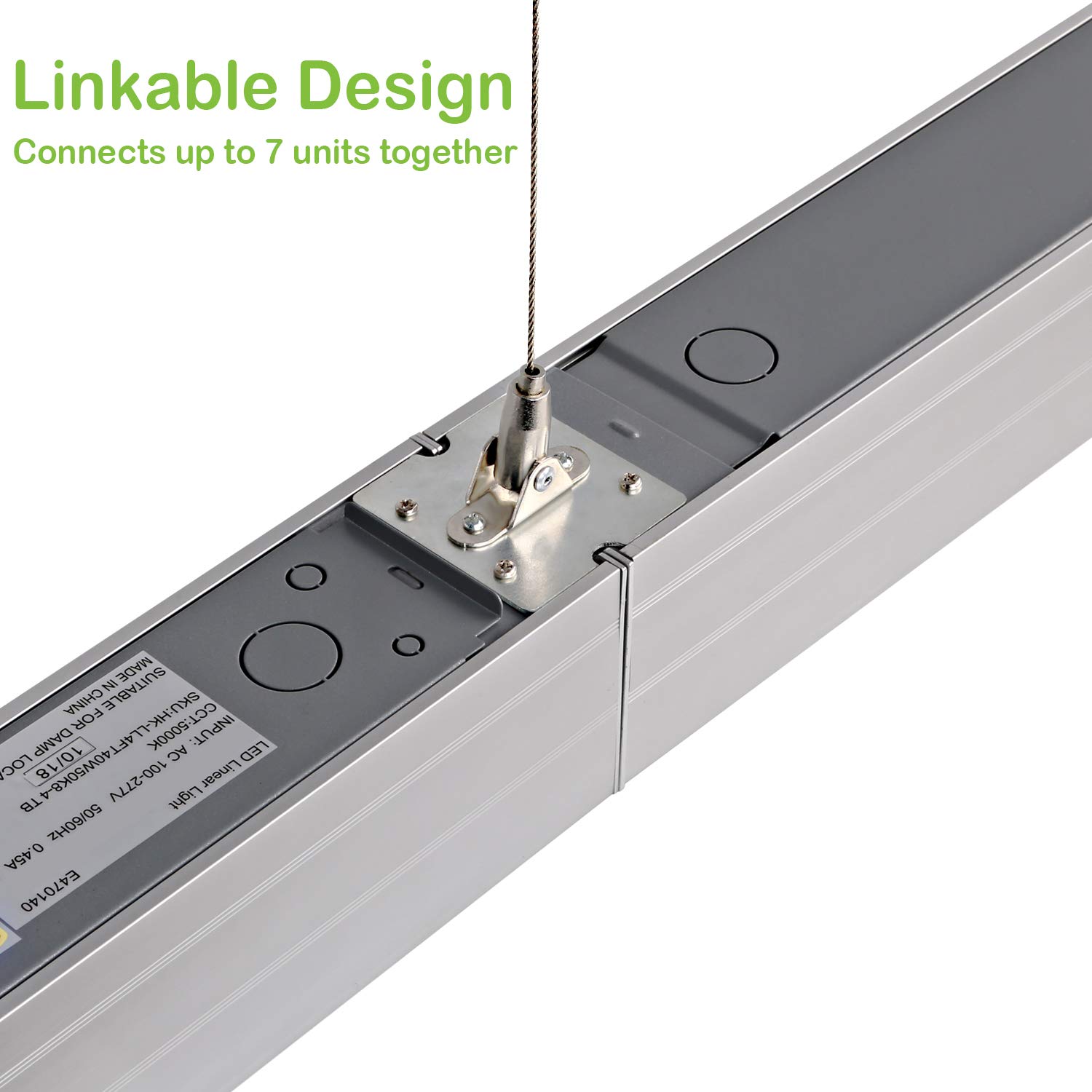 LED Architectural Suspended Linear Channel Light Linkable, 4FT 40W ...