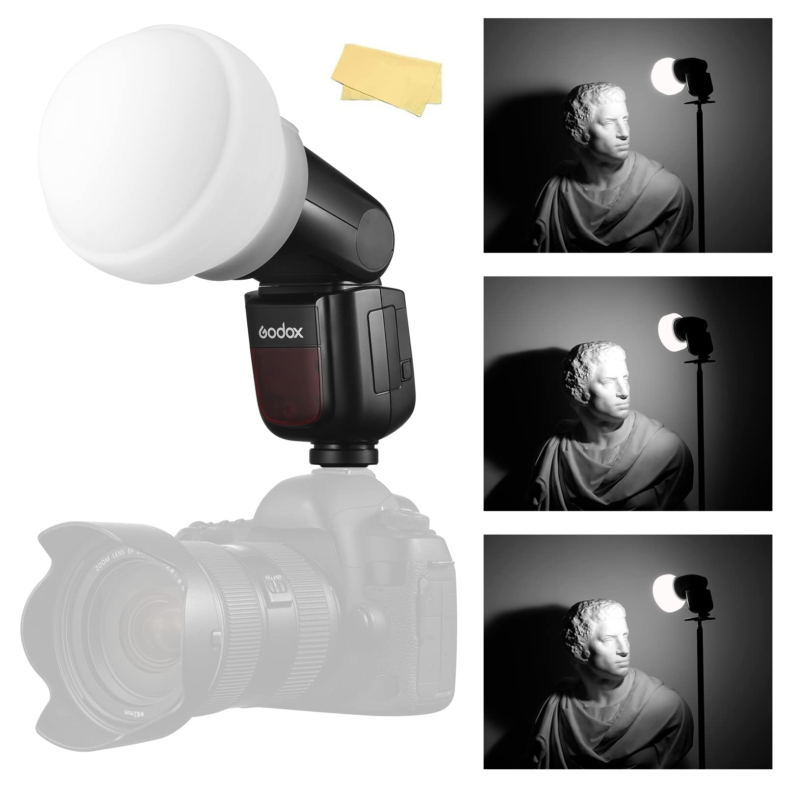 Godox AK-R22 Dome Diffuser, Flash Diffuser Modifier Compatible for ...